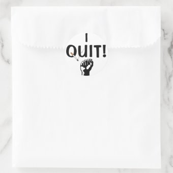 I Quit! Smoking Classic Round Sticker | Zazzle