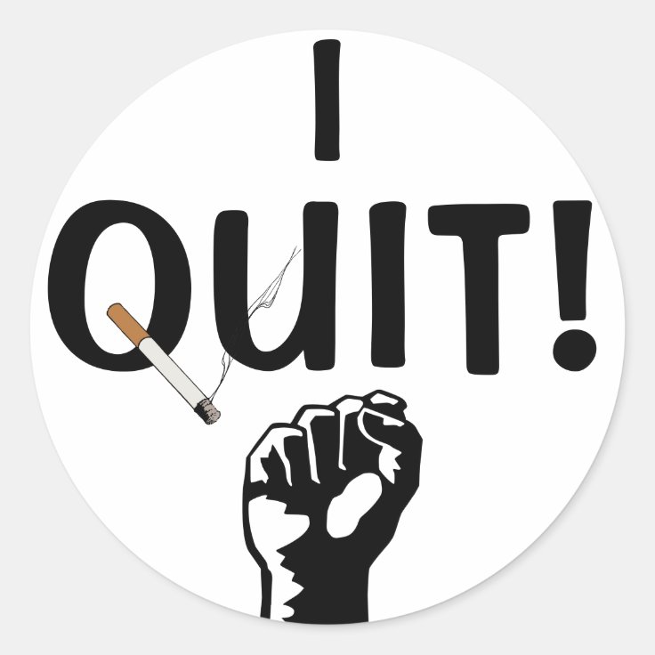 I Quit! Smoking Classic Round Sticker | Zazzle