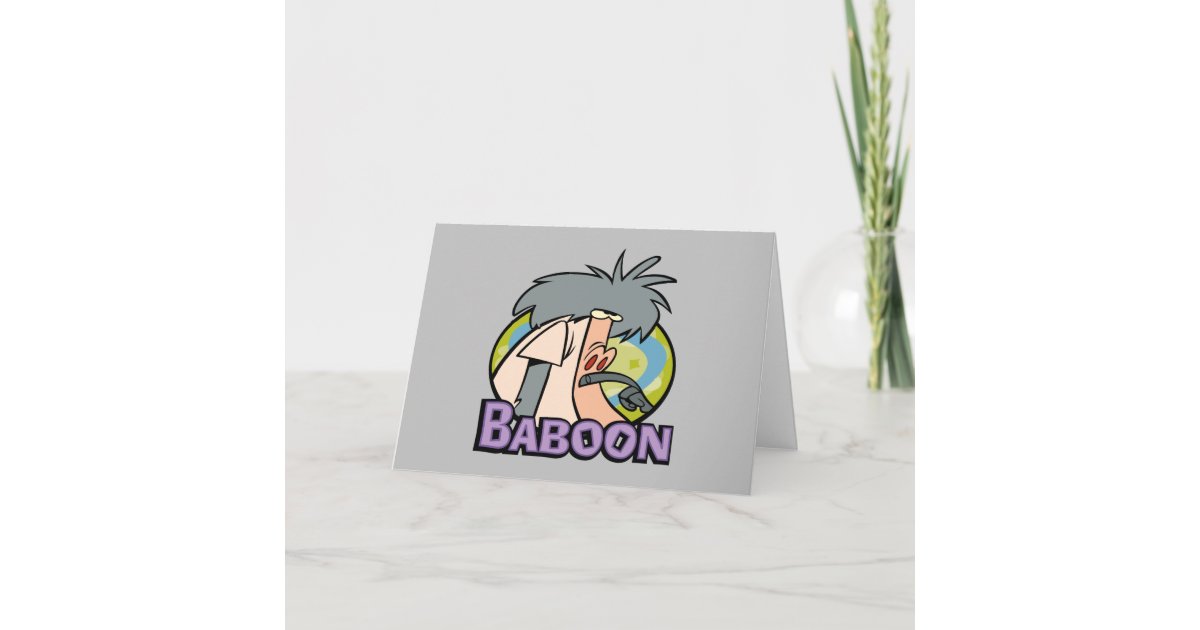 I.R. Baboon Character Badge Card | Zazzle