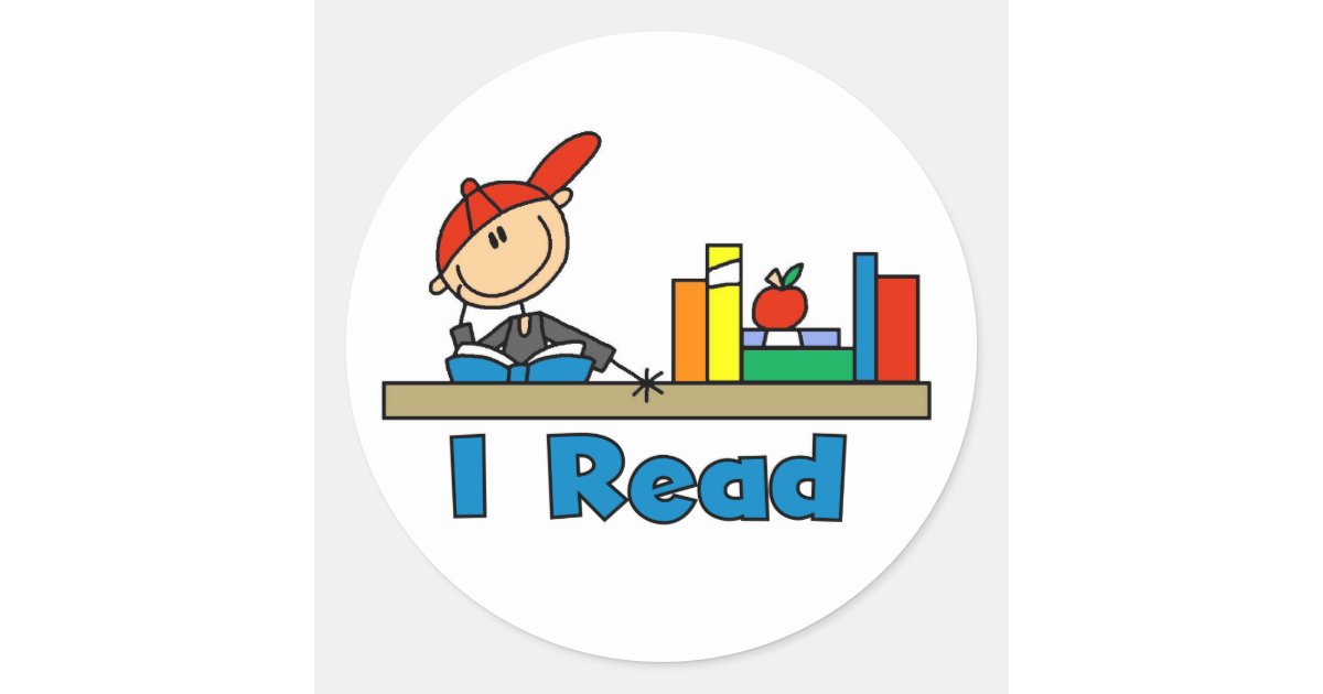 I Read Classic Round Sticker | Zazzle