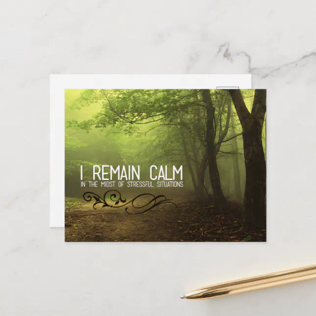 "I remain calm" Motivation Affirmation Postcard | Zazzle