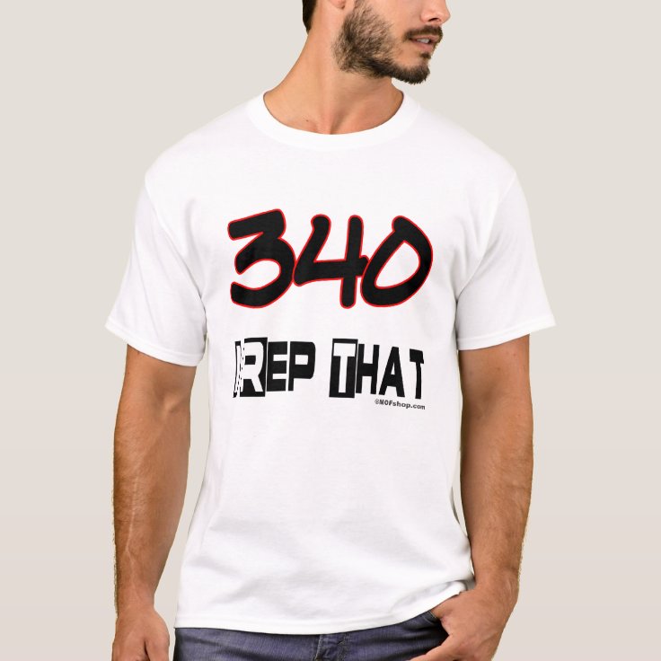 I Rep That 340 Area Code T-Shirt | Zazzle