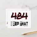 I Rep That 484 Area Code Postcard | Zazzle