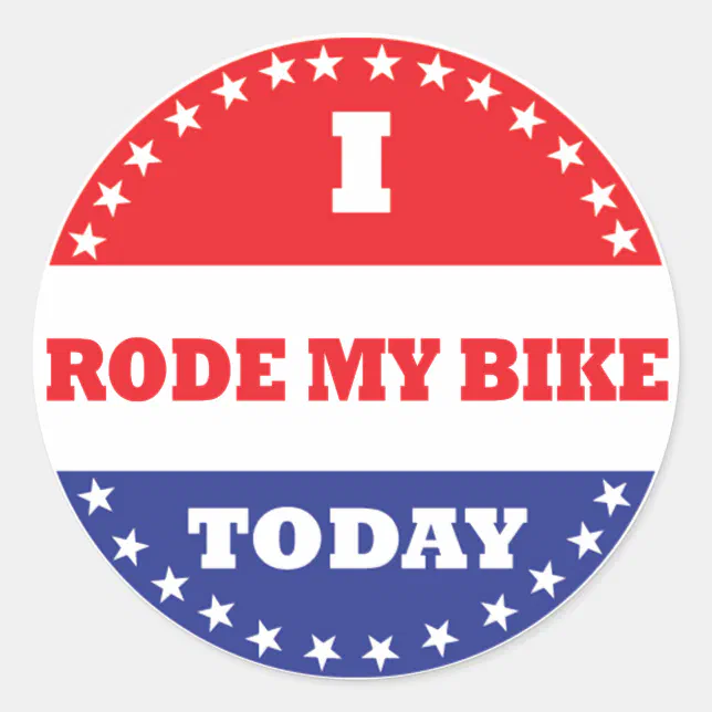 I Rode My Bike Today Classic Round Sticker | Zazzle