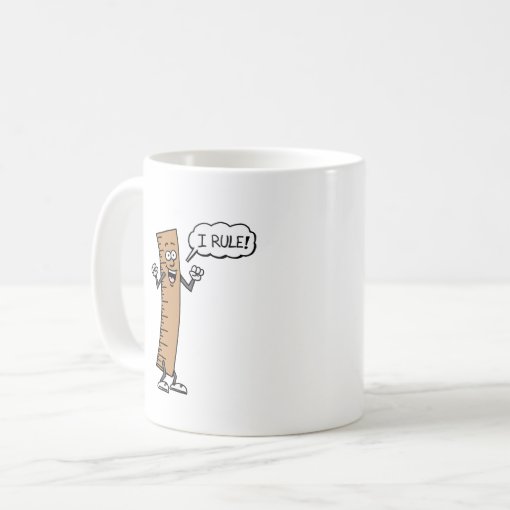 I Rule Funny Cartoon Ruler Pun Mug | Zazzle