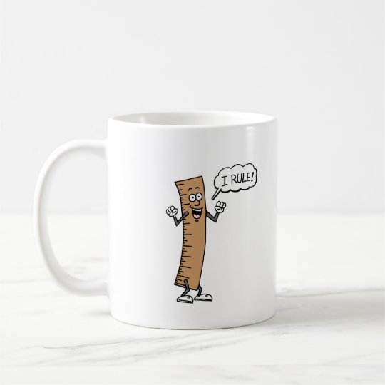 I Rule Funny Cartoon Ruler Pun Mug | Zazzle.com