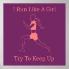 Funny Girl Runners Quotes : I Run Therefore I am Poster | Zazzle.com