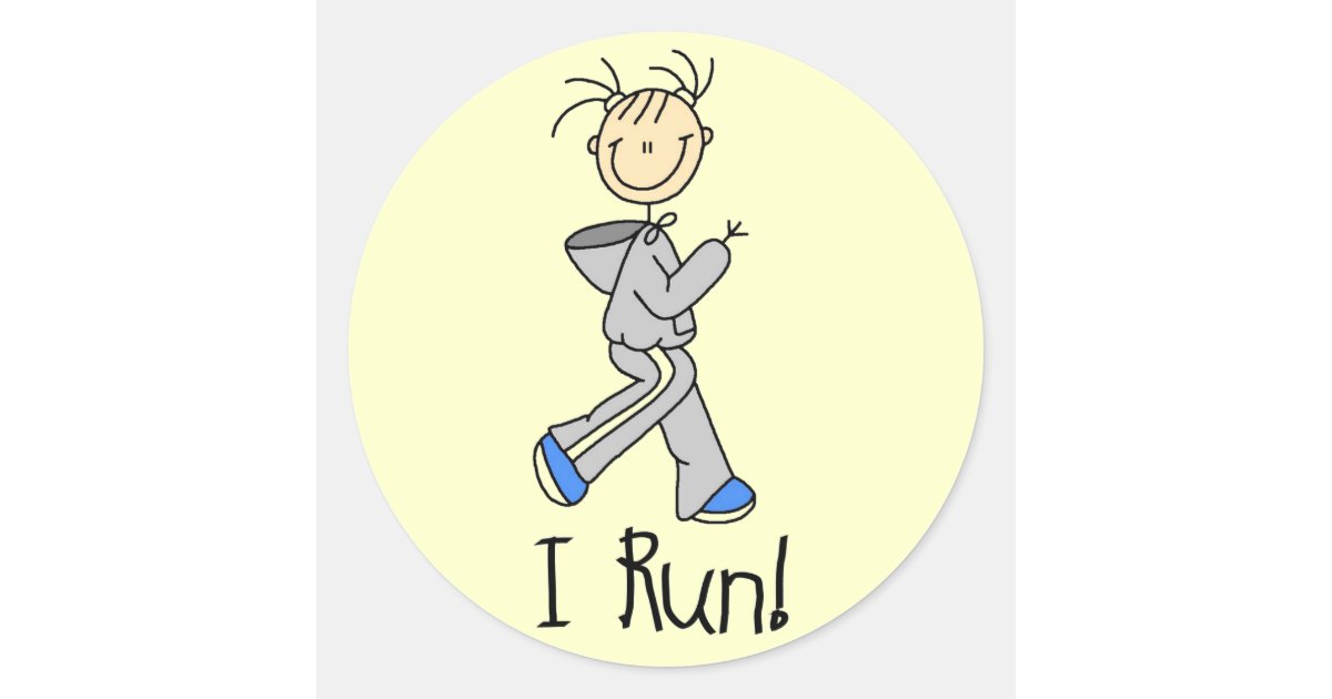I Run T-shirts and Gifts Classic Round Sticker | Zazzle