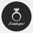I Said YES Wedding Sticker w/ Gold Glitter Letters | Zazzle.com