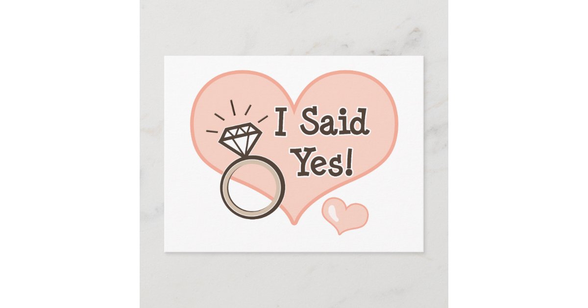 I Said Yes Wedding Announcement Postcard | Zazzle