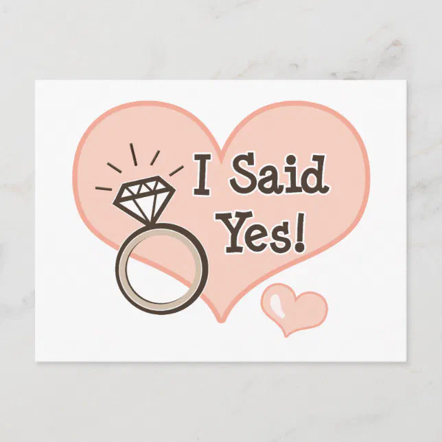 I Said Yes Wedding Announcement Postcard | Zazzle