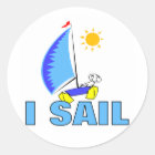 Stick Figure Sailing Sticker | Zazzle.com