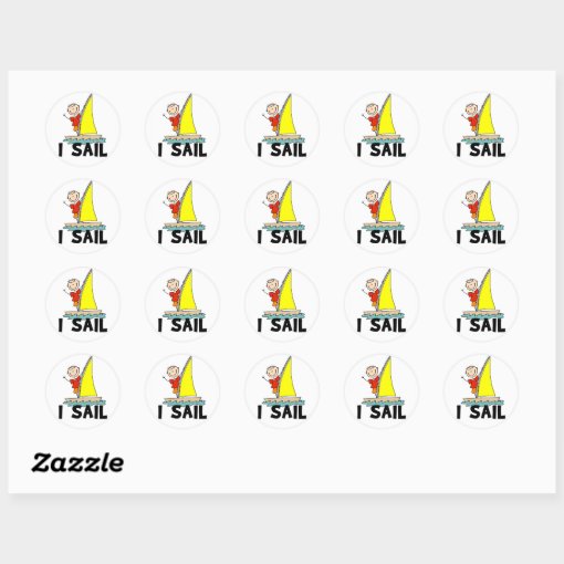 I Sail Stick Figure Stickers Sticker | Zazzle
