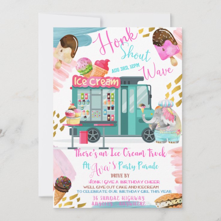 I-Scream Birthday Invitation Card | Zazzle