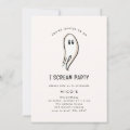 I Scream Ghost Sketch Halloween Birthday Party Invitation | Zazzle