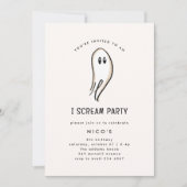 I Scream Ghost Sketch Halloween Birthday Party Invitation | Zazzle