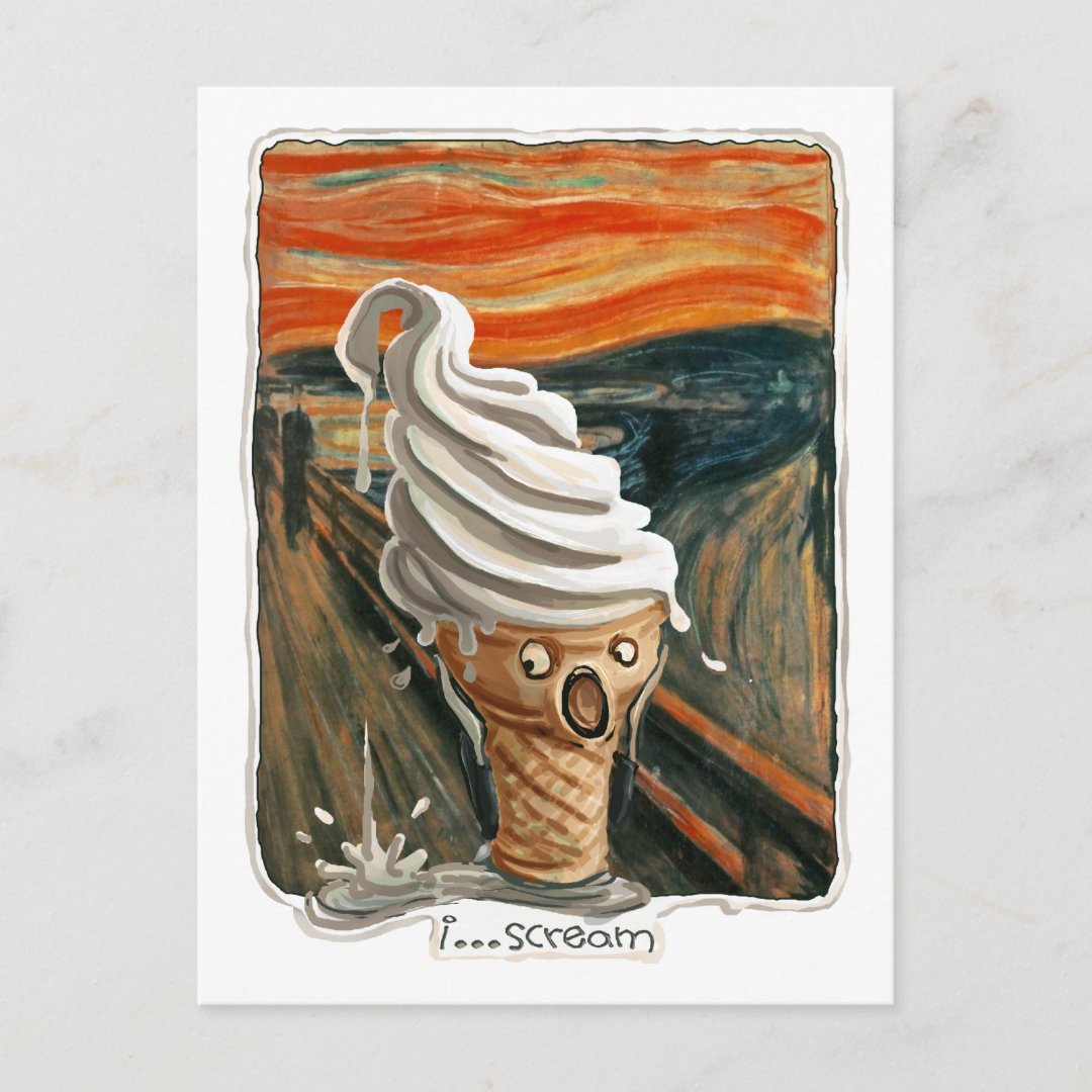 I Scream Ice cream Postcard | Zazzle