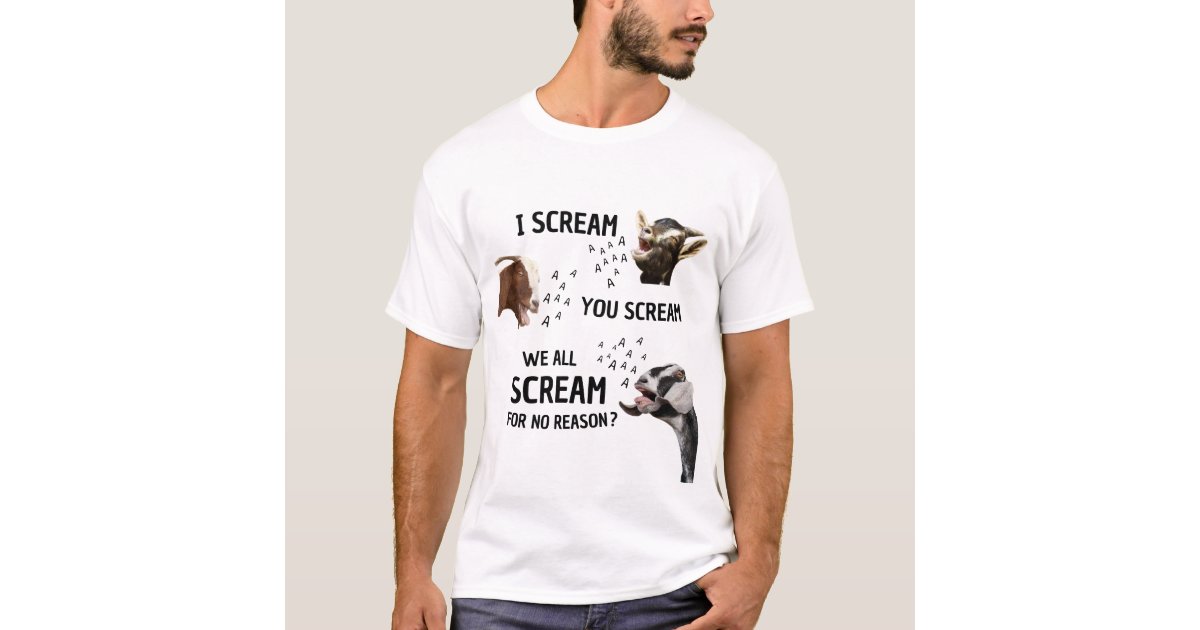 I scream you scream we all scream for no reason?, T-Shirt | Zazzle