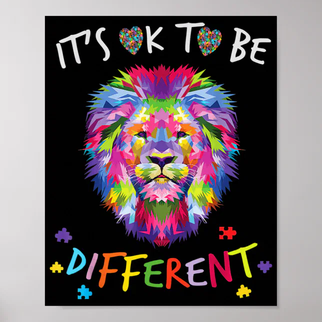 I See Your True Colors Lion Autism Awareness Day Poster | Zazzle