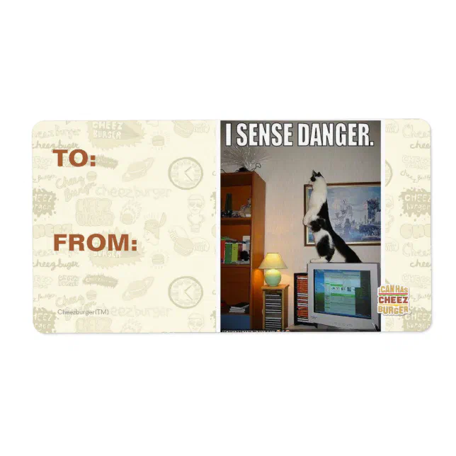 I sense danger label | Zazzle