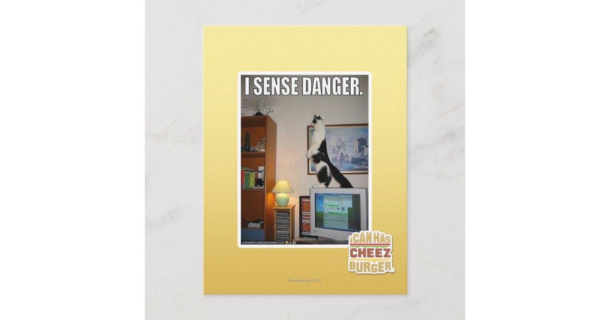 I sense danger postcard | Zazzle