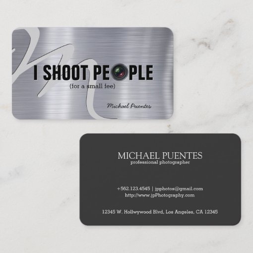 I shoot people - Photography Business Card | Zazzle