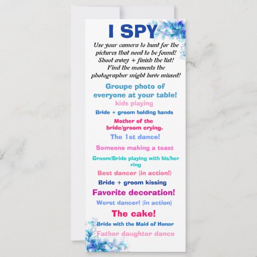 I SPY! CARD | Zazzle