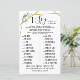 I Spy wedding reception bilingual activity | Zazzle