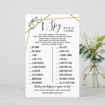 I Spy wedding reception bilingual activity | Zazzle
