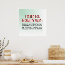I Stand for Disability Rights Poster | Zazzle