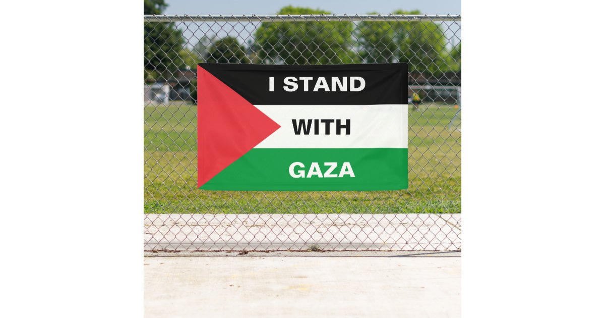I stand with Gaza custom text Palestine flag Banner | Zazzle