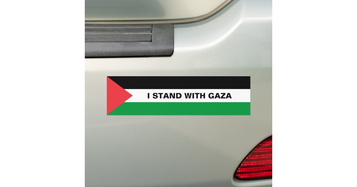 I stand with Gaza custom text Palestine flag Bumper Sticker | Zazzle