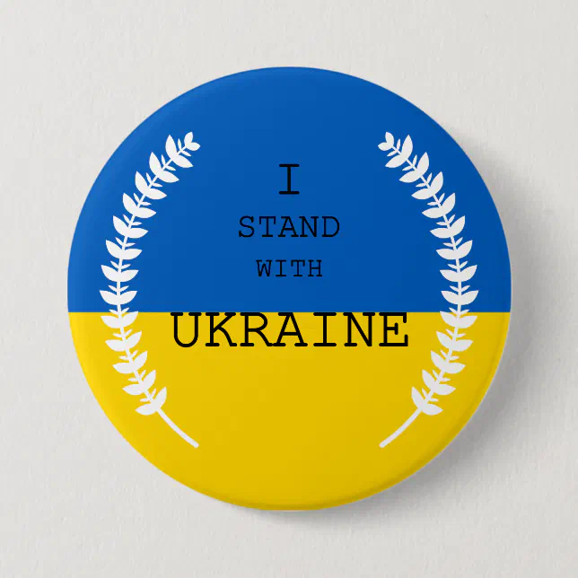 I stand with Ukraine !!! Button | Zazzle
