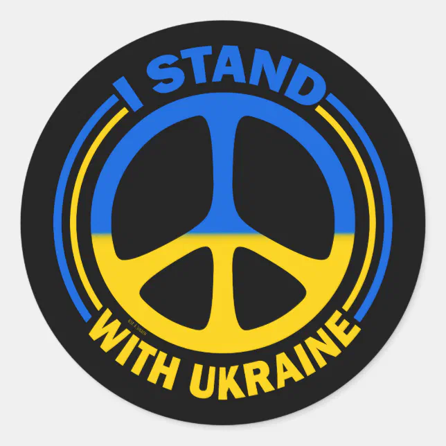 I Stand With Ukraine Peace Symbol Classic Round Sticker | Zazzle