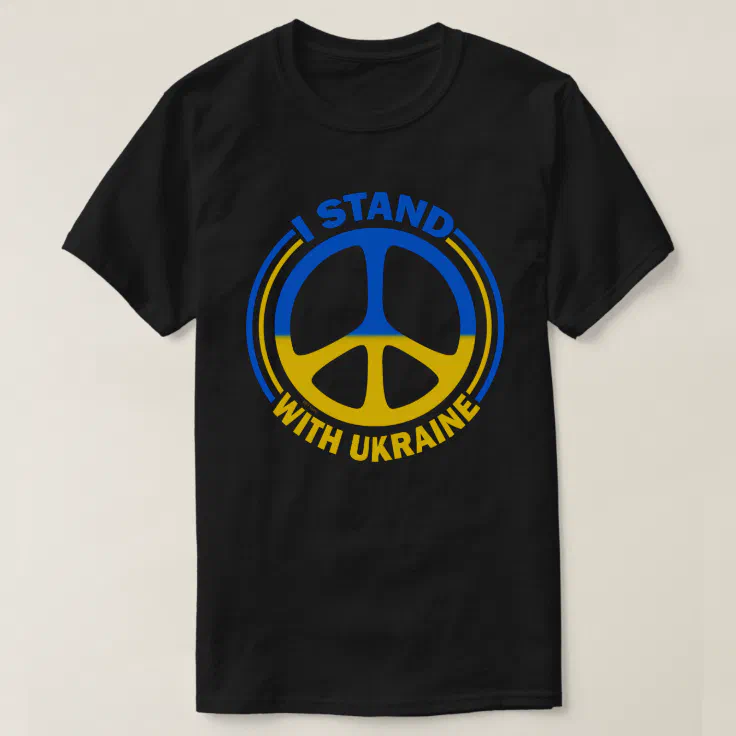 I Stand With Ukraine Peace Symbol T-Shirt | Zazzle