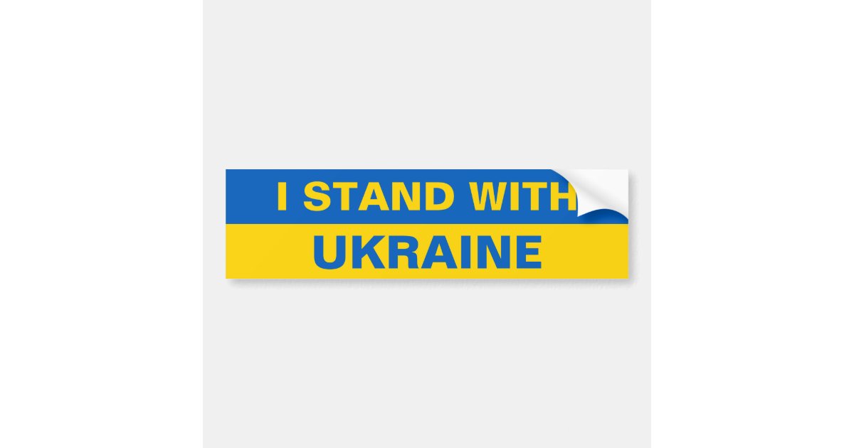 I Stand With Ukraine Support Ukrainian Flag Bumper Sticker | Zazzle