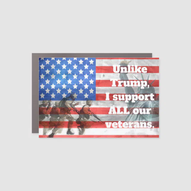 I Support All Veterans American Flag Car Magnet | Zazzle