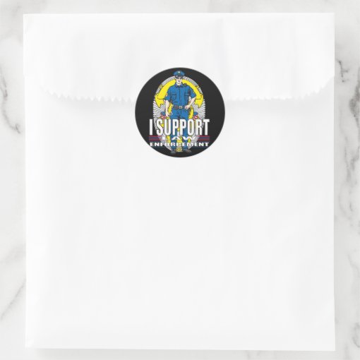 I Support Law Enforcement Classic Round Sticker | Zazzle