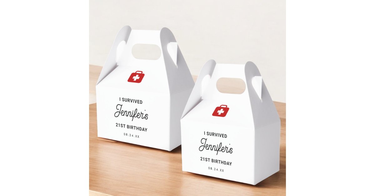 I survived 21st birthday hangover kit favor boxes | Zazzle