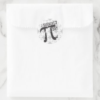 I Survived Pi Day - Funny Pi Symbol Stickers | Zazzle