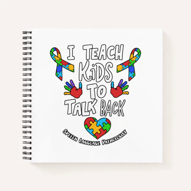 I Teach Kids To Talk Back Speech Language Therapy Notebook | Zazzle