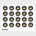 I Think I'm Stuck On You Funny Glue Pun Dark BG Classic Round Sticker ...