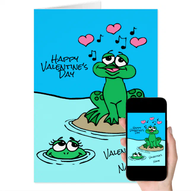 I Think You're Toadally Terrific Frog Valentine | Zazzle