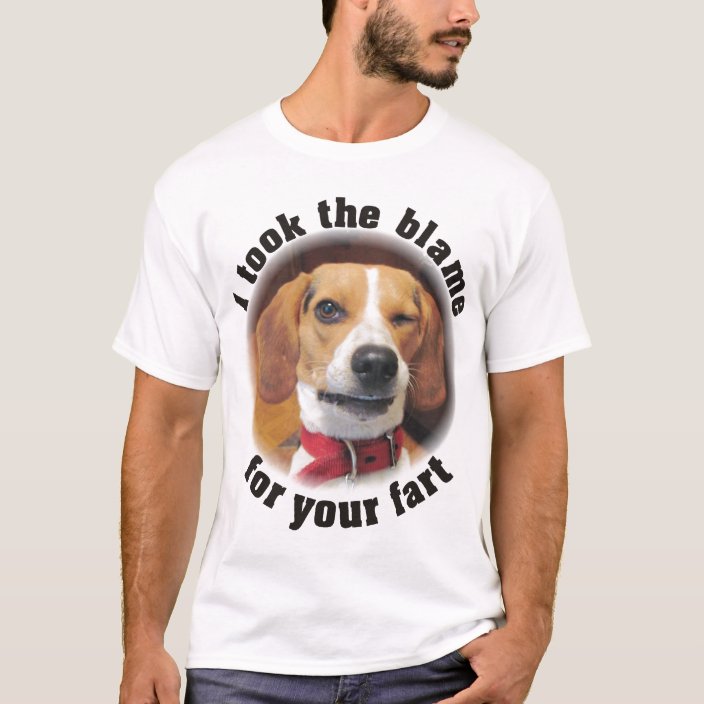 I took blame for your fart winking Beagle Dog T T-Shirt | Zazzle.com