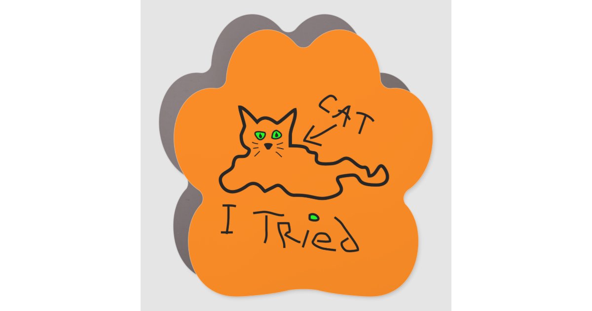 I Tried Cat Car Magnet | Zazzle