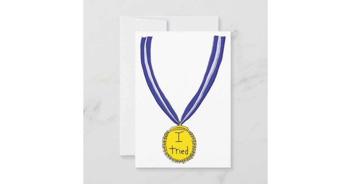 I Tried Medal Thank You Card | Zazzle
