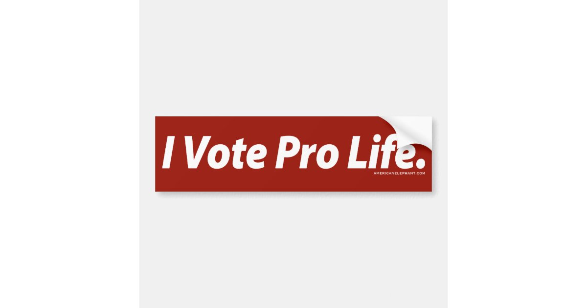 I Vote Pro Life Bumper Sticker | Zazzle