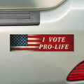 I Vote Pro-Life Patriotic American Flag Bumper Sticker | Zazzle