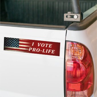 I Vote Pro-Life Patriotic American Flag Bumper Sticker | Zazzle