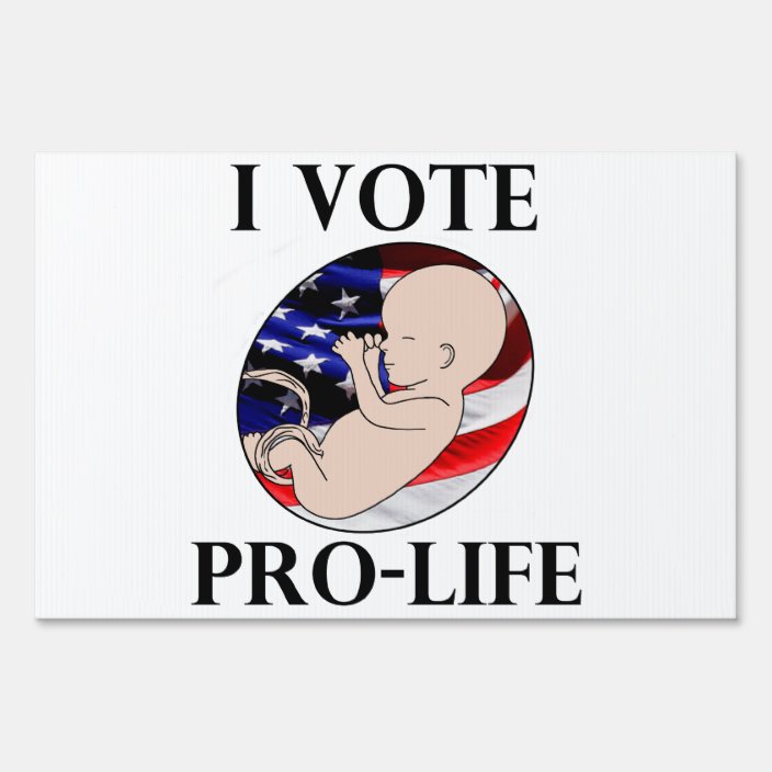 I Vote Pro-Life Yard Sign | Zazzle.com